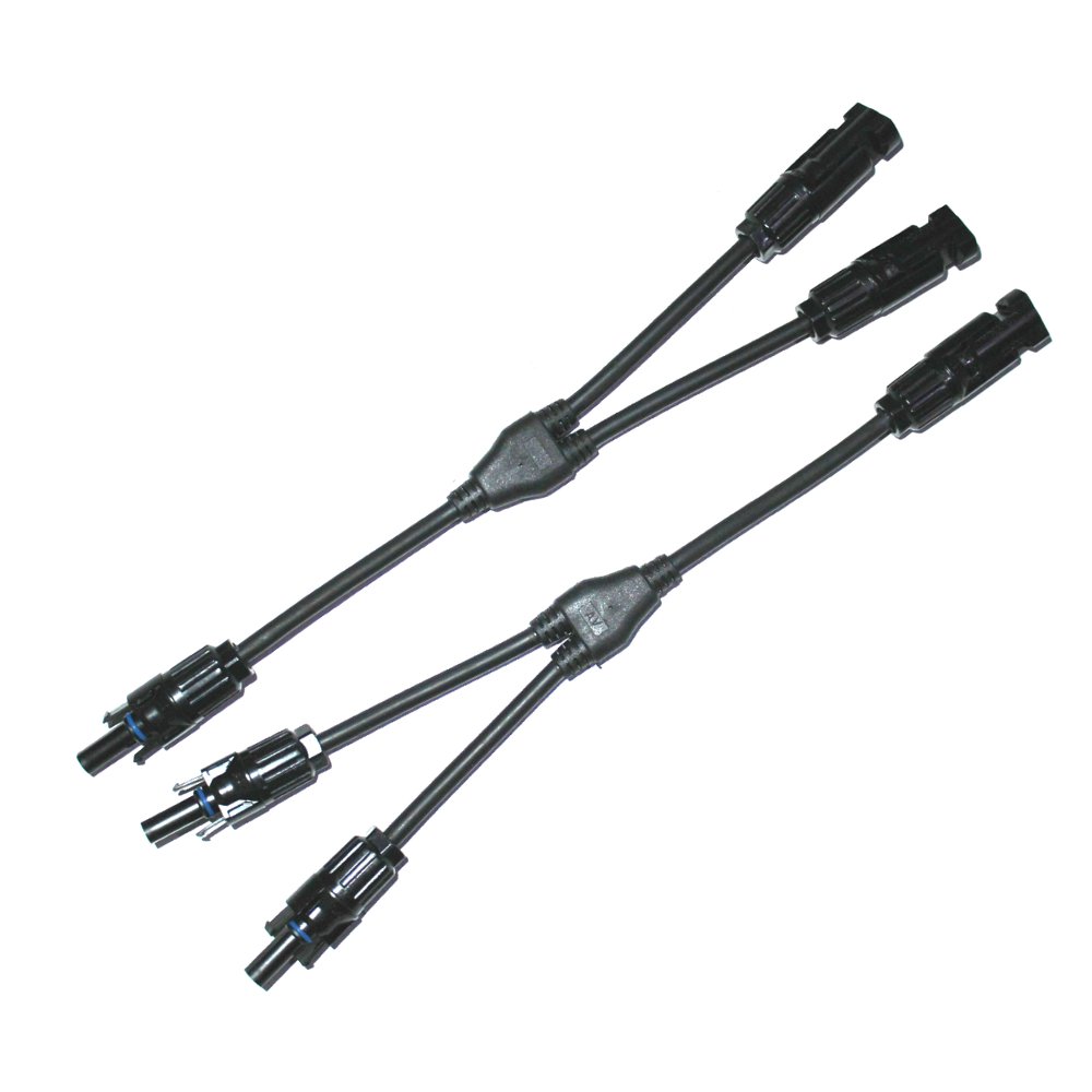 HQRP 88777410724131 Pair MC4 Y-branch Solar Panel Cable F/F/M & M/M/F ...